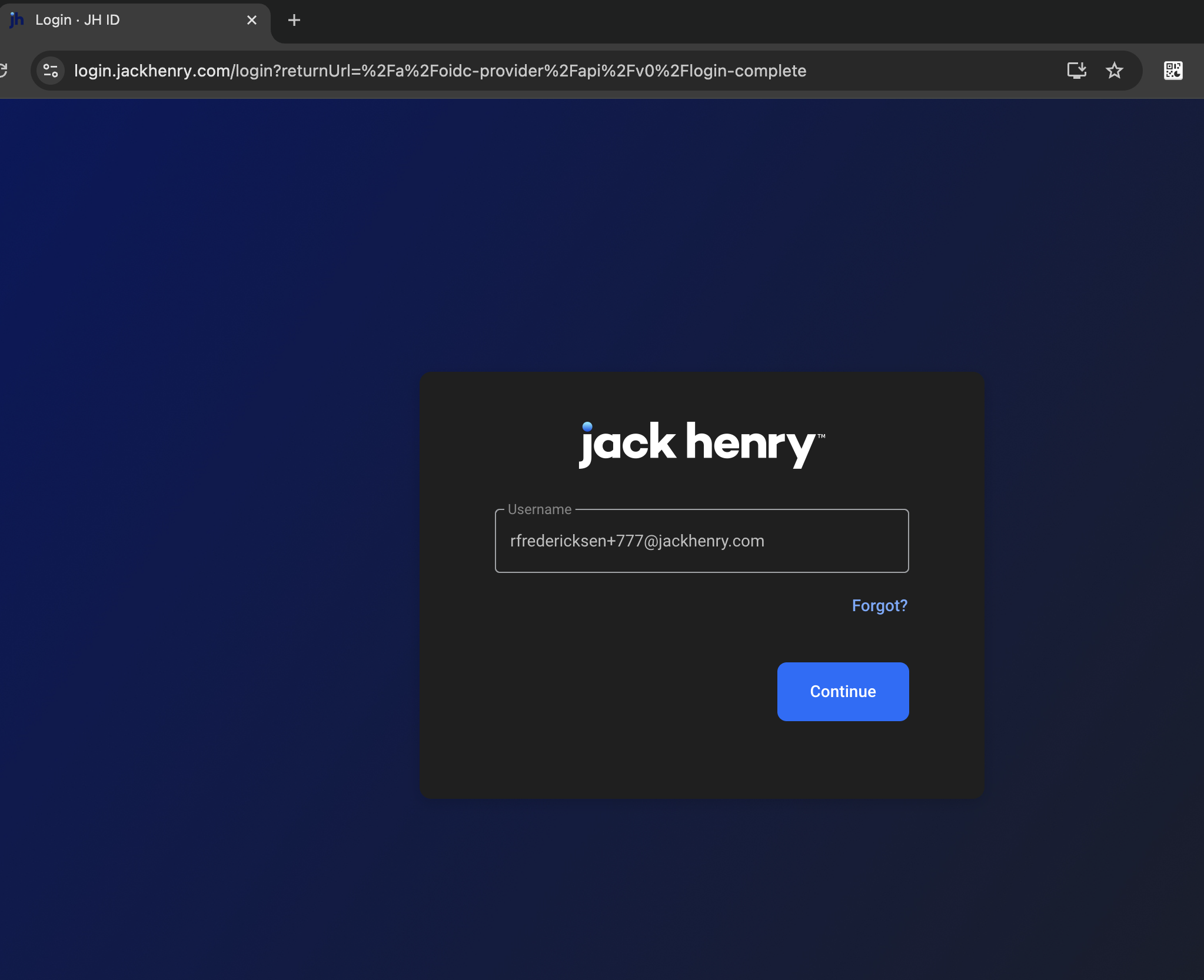 Login | Authentication Framework | Jack Henry Docs