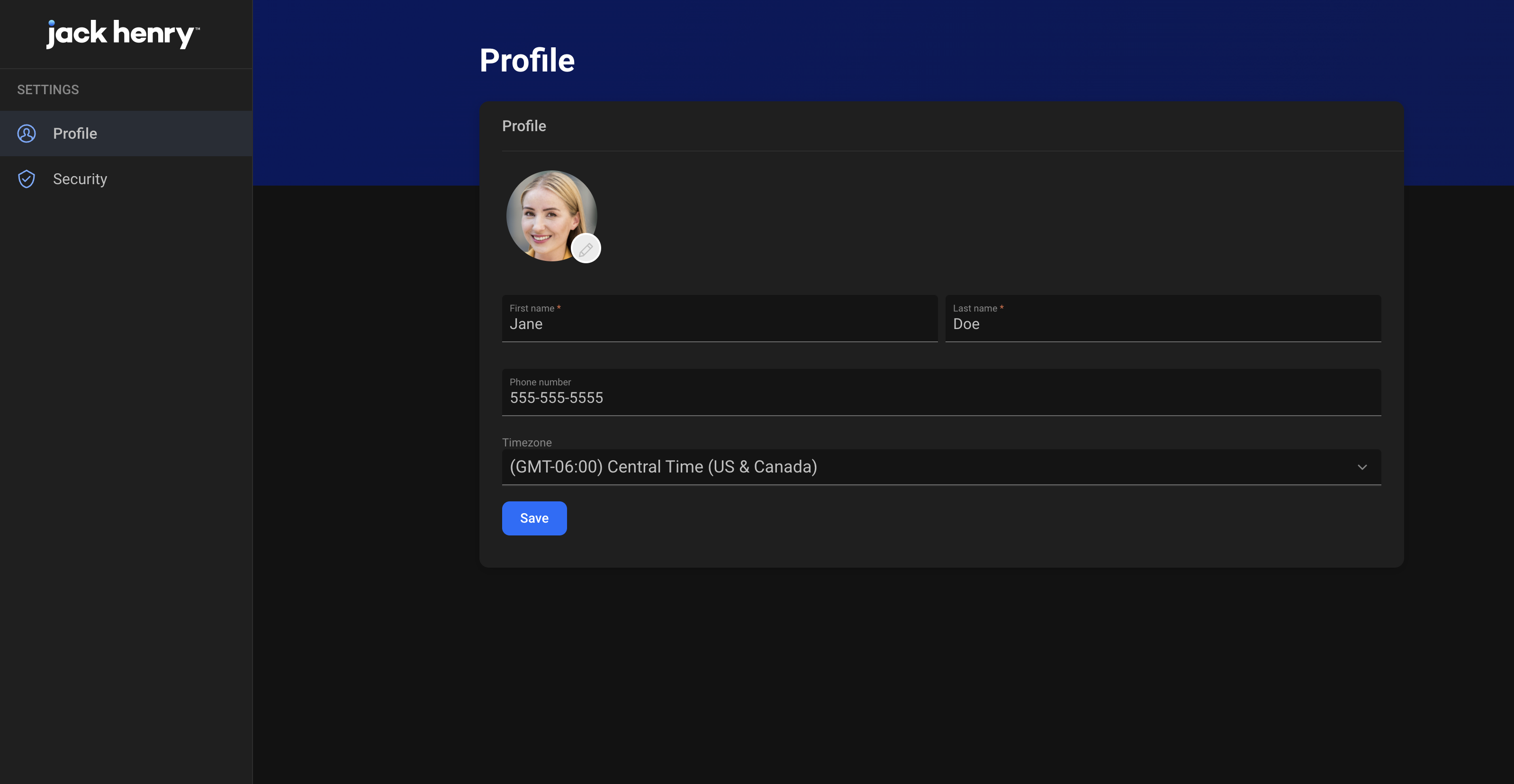 Profile and Security | Authentication Framework | Jack Henry Docs
