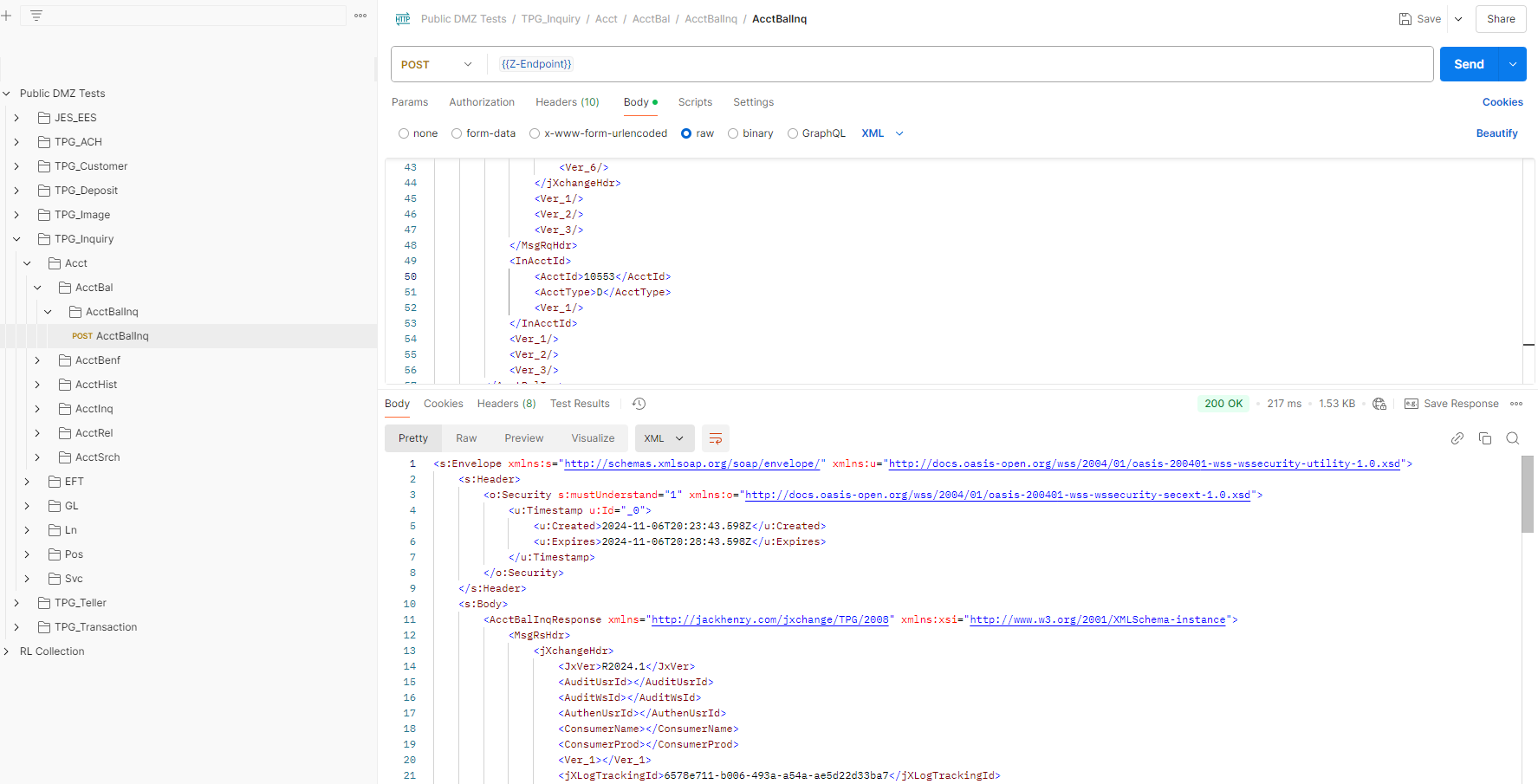 JH Postman Public Collection | jXchange - SOAP API | Jack Henry Docs