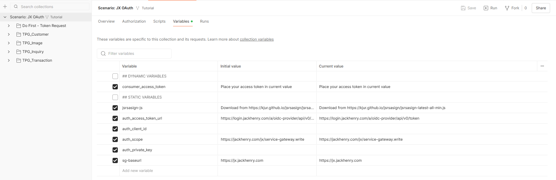 Using JH Public Postman for OAuth | jXchange - SOAP API | Jack Henry Docs