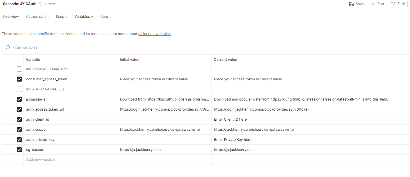 Using JH Public Postman for OAuth | jXchange - SOAP API | Jack Henry Docs